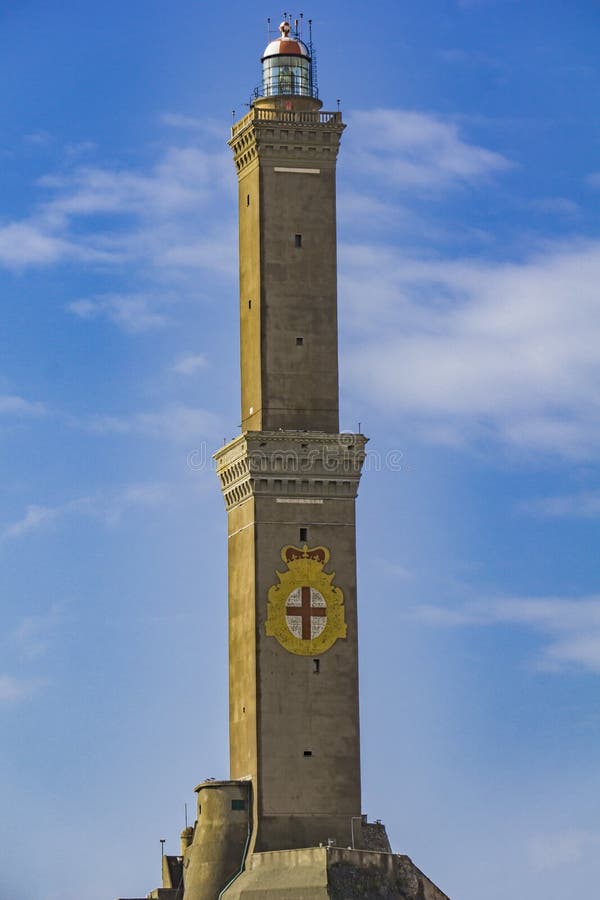 Lighthouse of Genoa stock photo. Image of symbol, light - 12195548