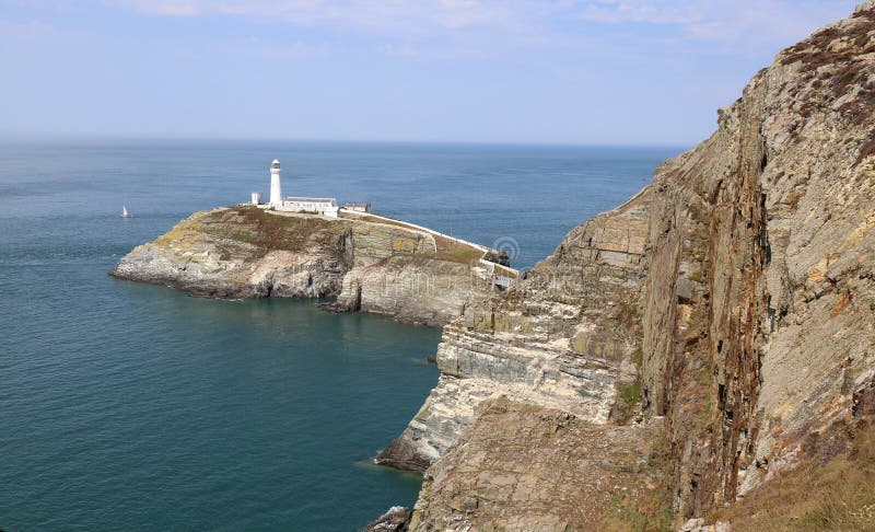 South Stack Lighthouse, Anglesey. Stock Image - Image of coastal ...