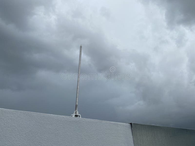 View of a Lighting Rod Placed on Top of a Building Stock Photo - Image ...