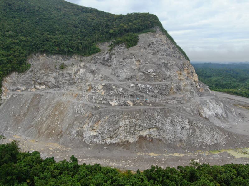 View of Limestone Hill Quarry at Sarawak, Malaysia. Stock Image - Image ...