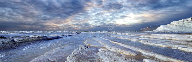 The Limestone White Cliffs with the Beach at Stair of the Turks or ...