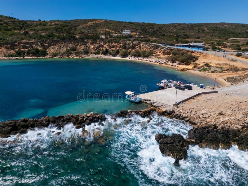 VIew of Limnionas Beach, Kos Island, Greece. Stock Photo - Image of ...