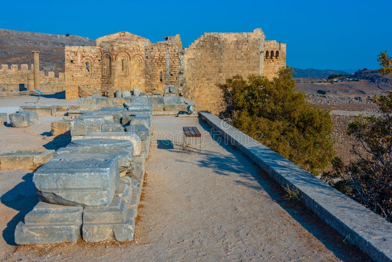 View of Lindos Acropolis at Greek Island Rhodes Editorial Image - Image ...