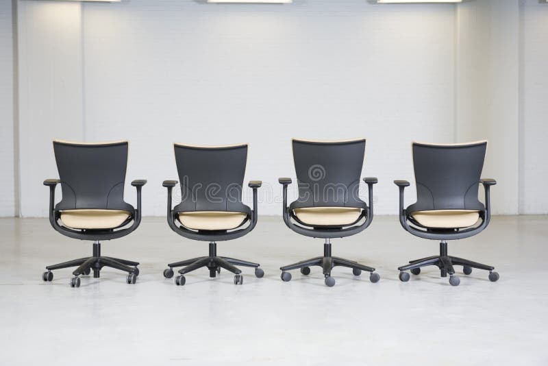 View of a Line of Empty Office Chairs. Stock Image - Image of elegance ...