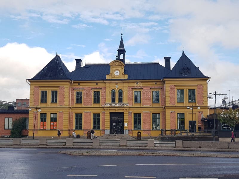 View of the Linkoping Central Station Under the Blue Cloudy Sky ...