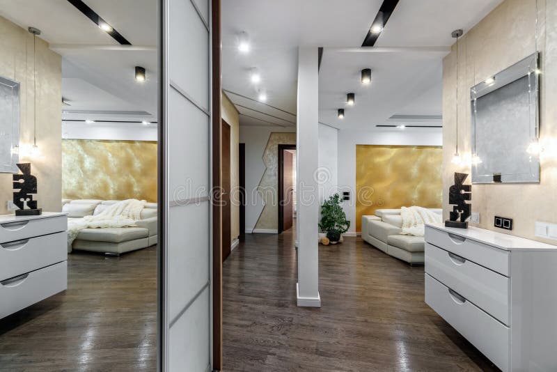 View of the Living Room and Corridor in the Modern Apartment from the ...