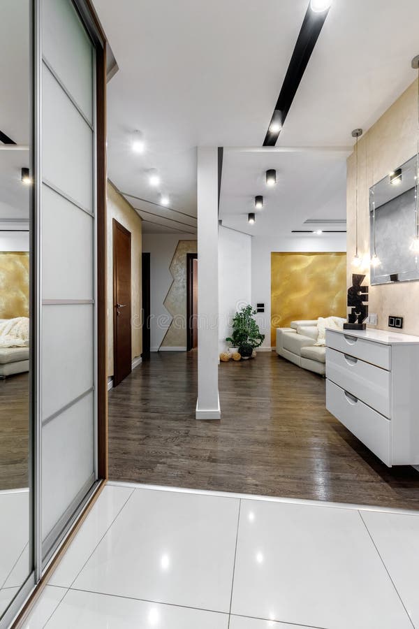 View of the Living Room and Corridor in the Modern Apartment from the ...