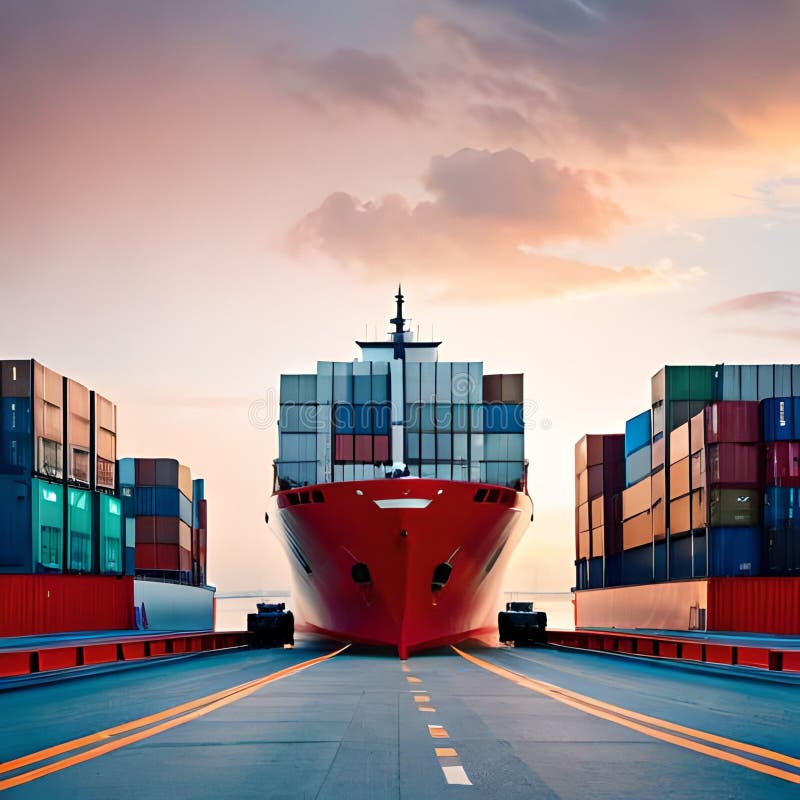 View of Loading and Unloading Containers in the Maritime Port for ...