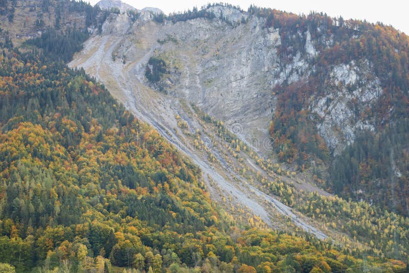 View of Lock Mountain Side Down in Autumn Nature and Environment at ...