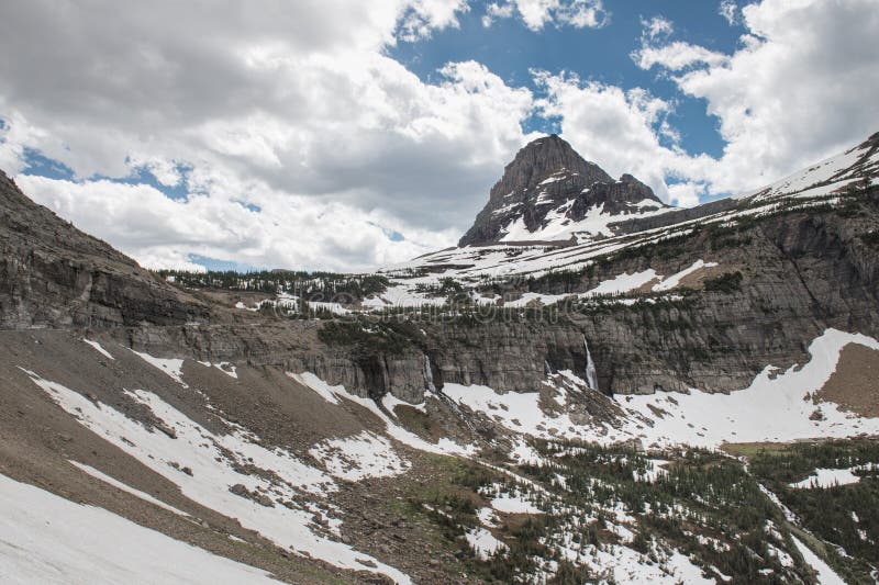 View of Logan Pass stock image. Image of mountain, national - 57344943