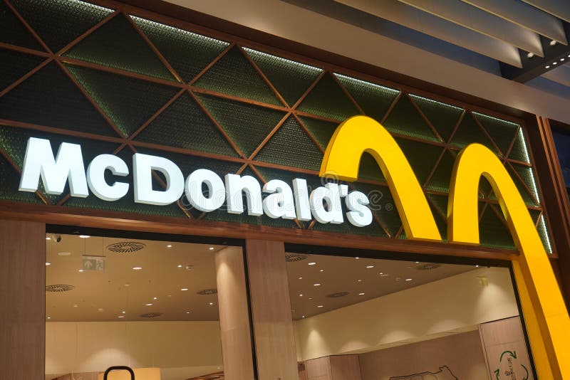 View of a Logo on the Outside of the New McDonalds Store in the ...