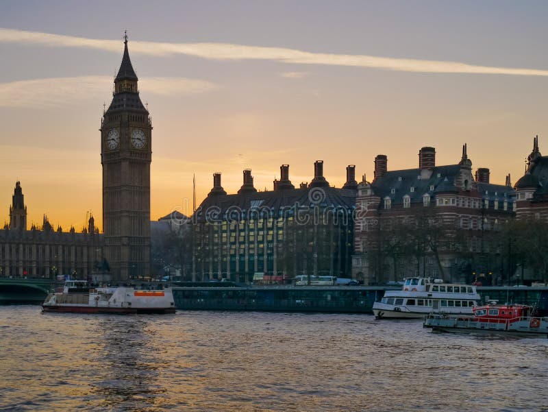 Big Ben Clock from the Thames River Editorial Stock Image - Image of ...