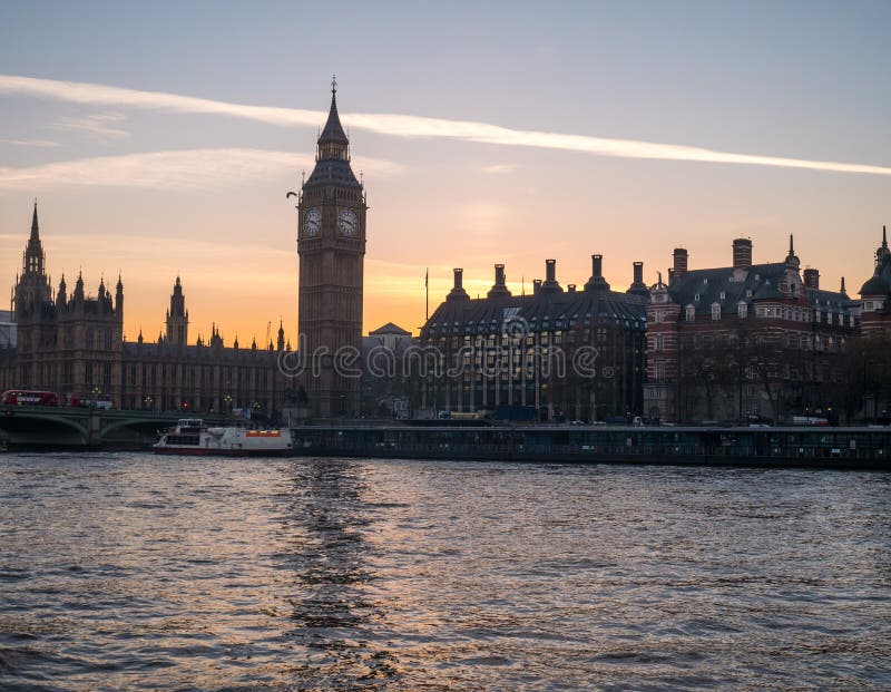 Big Ben Clock from the Thames River Editorial Stock Photo - Image of ...