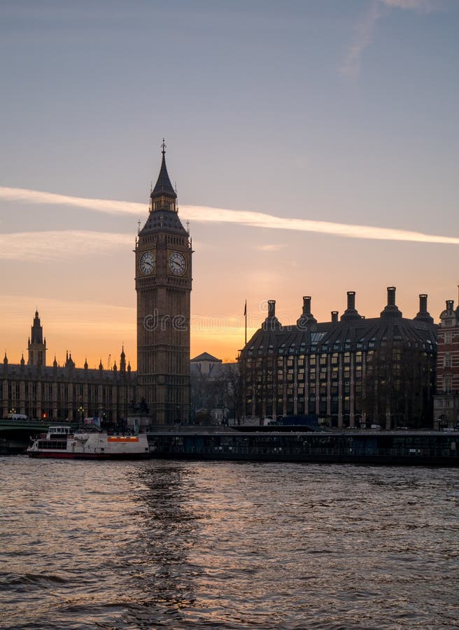 Big Ben Clock from the Thames River Editorial Stock Image - Image of ...