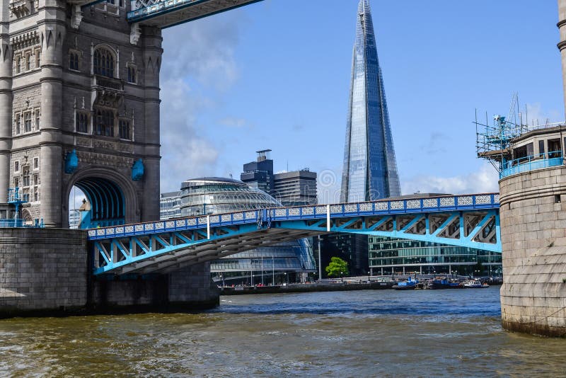 View of London Bridge on Nice Sunny Day with Dramatic Clouds Editorial ...