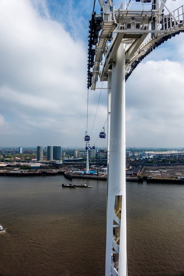 View of the London Cable Car Over the River Thames Editorial Photo ...