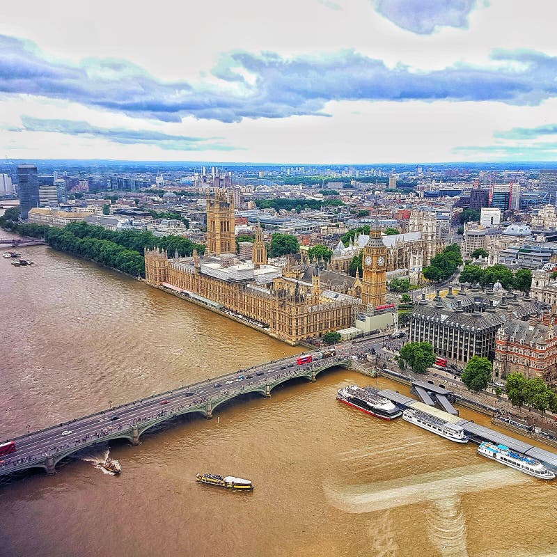 View from London eye stock photo. Image of london, last - 95089974