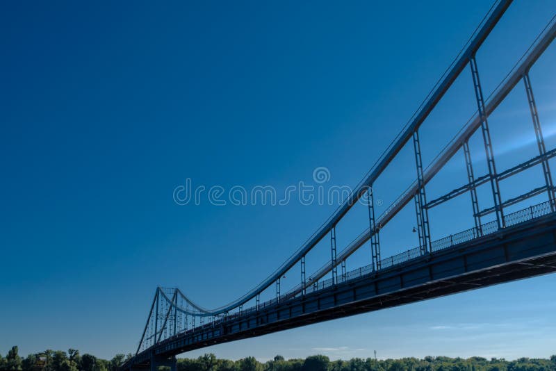 View of the Long Beautiful Bridge from the Side Below. a Pathway To the ...
