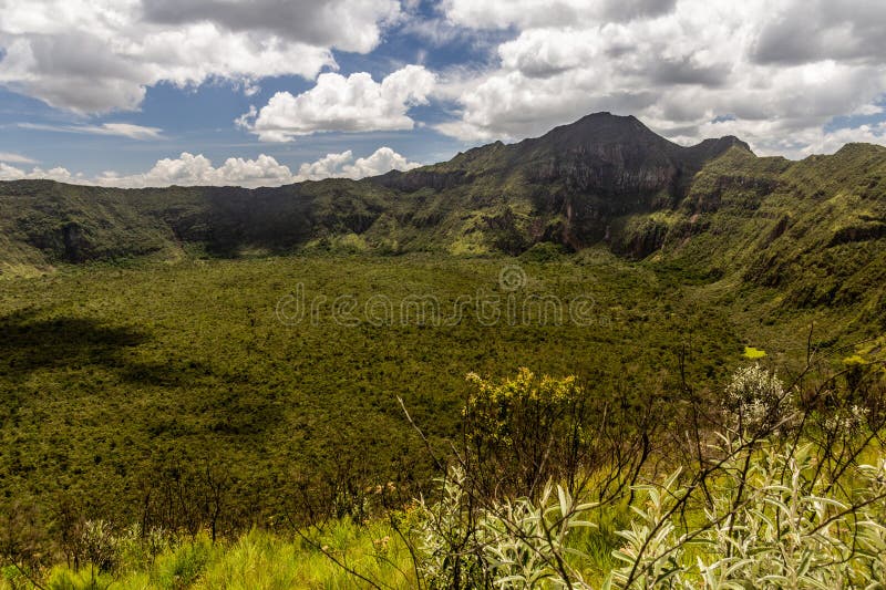 View of Longonot Volcano Crater, Ken Stock Image - Image of wilderness ...