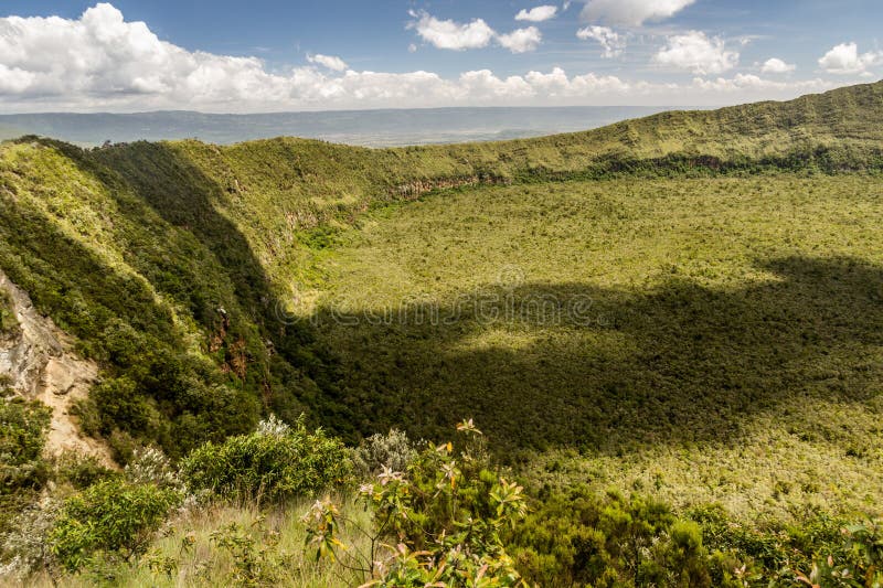 View of Longonot Volcano Crater, Ken Stock Image - Image of volcano ...