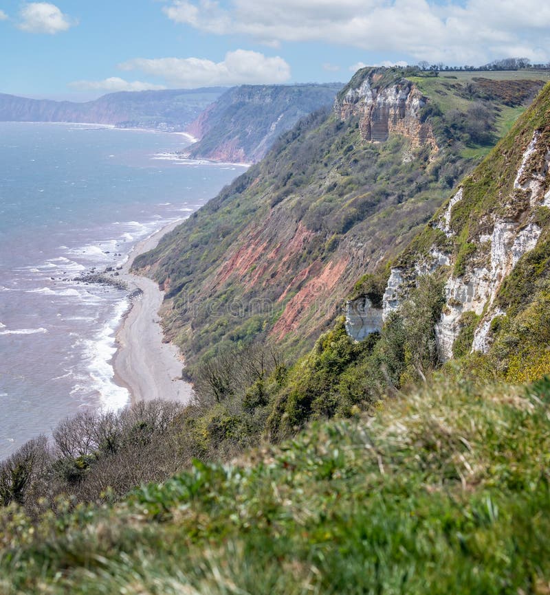 View Looking Down at the Cliffs on the South West Coast Path Near ...