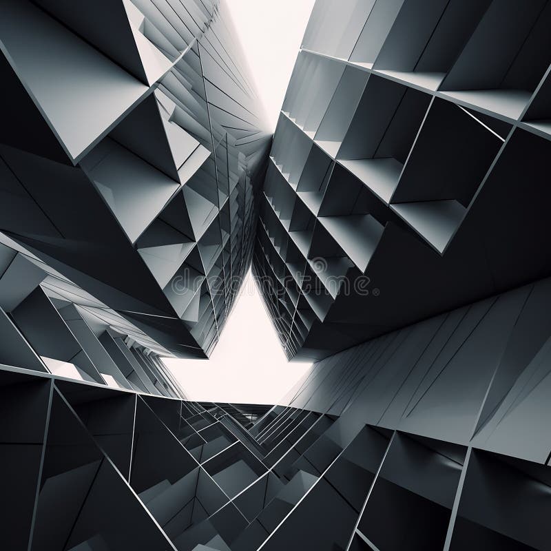 Modern Abstract Winding Building. Ai Generated. Stock Illustration ...