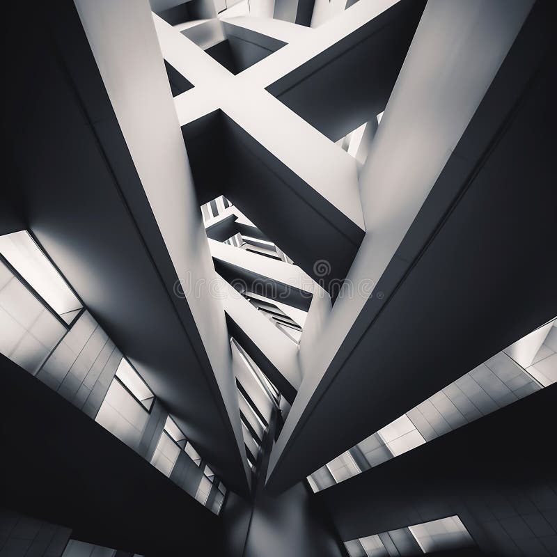 Modern Abstract Winding Building. Ai Generated. Stock Illustration ...