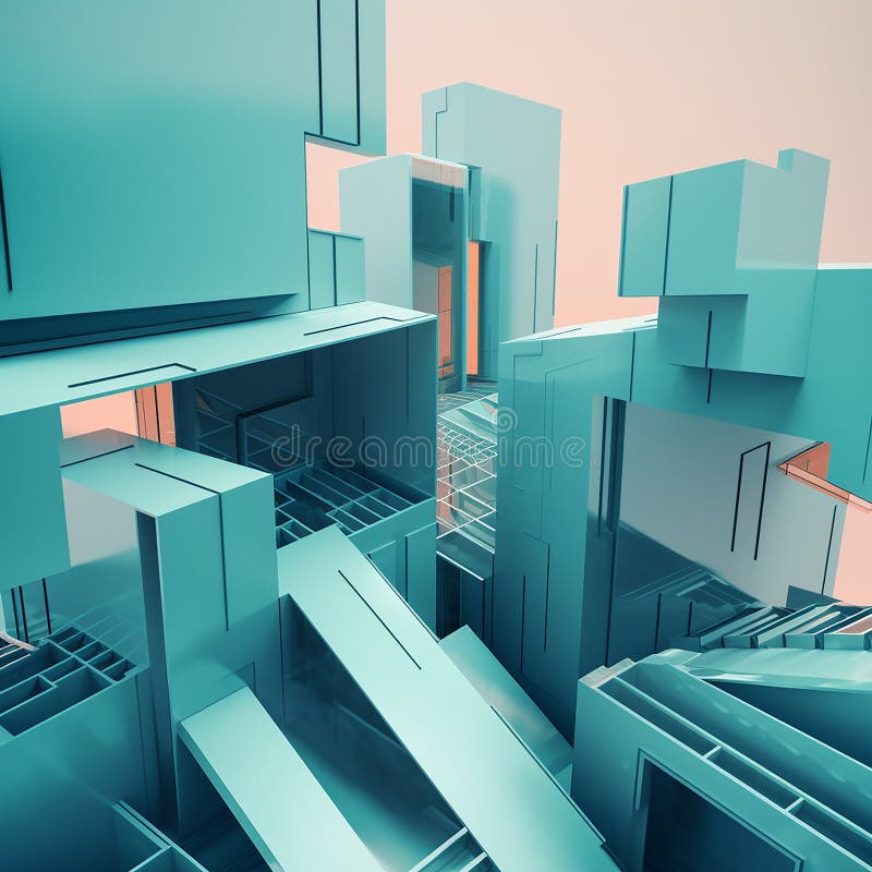 Modern Abstract Winding Building. Ai Generated. Stock Illustration ...