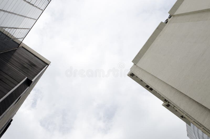 The View Looking Up from between Buildings Stock Photo - Image of ...