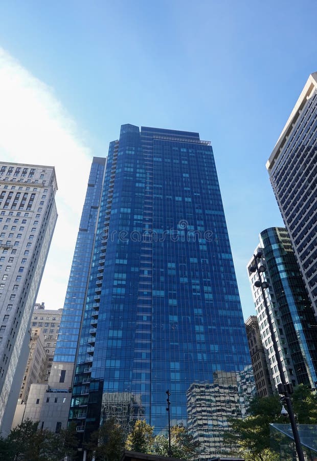 View Looking Up at a Tall Glass Skyscraper Stock Photo - Image of ...