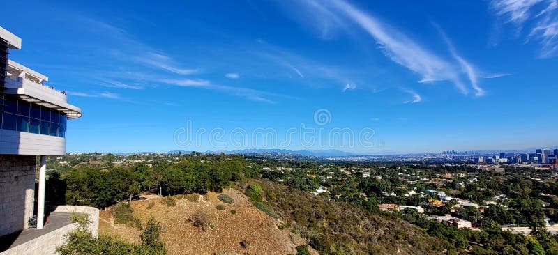 View of Los Angeles from the Getty Center Stock Image - Image of center ...