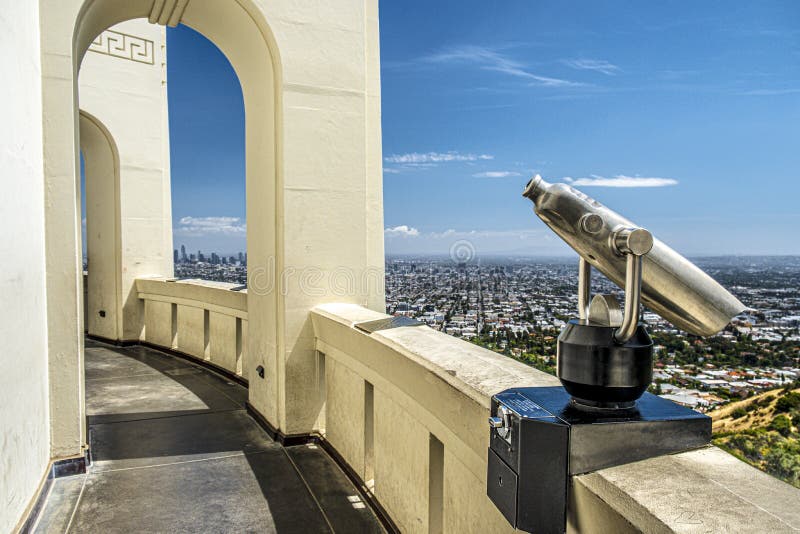 View of Los Angeles Skyline from Griffith Observatory Stock Photo ...