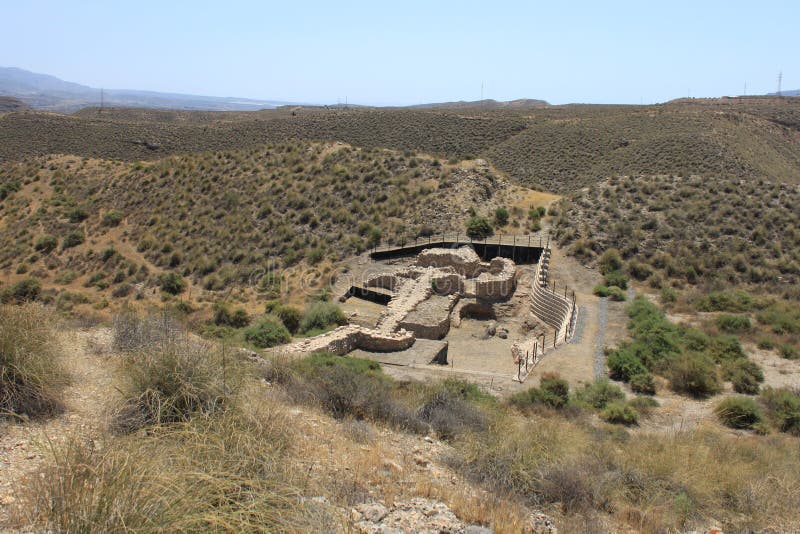 View at Los Millares stock image. Image of shrubland - 31186349