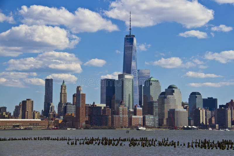 View of Lower Manhattan from Jersey City Stock Image - Image of coast ...