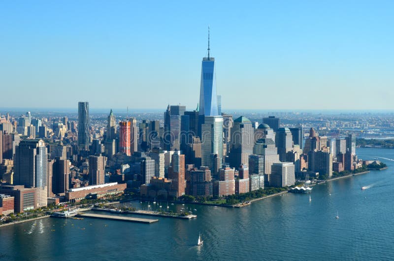 View of Lower Manhattan, New York City Stock Photo - Image of boat ...