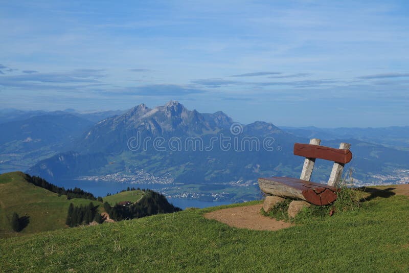 View of Lucerne from Mount Rigi Stock Image - Image of nature, peaceful ...