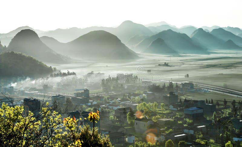 The View of Luoping, Yunnan Stock Photo - Image of goodview, mountain ...