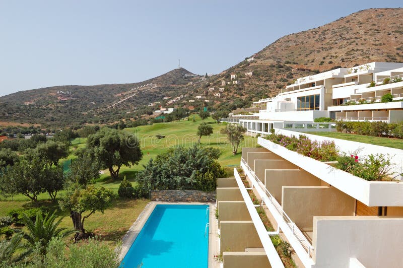 View from Luxury Hotel on Golf Field Stock Photo - Image of swimming ...