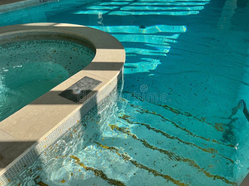 View of Luxury Pool with Clear Water Indoors Stock Image - Image of ...