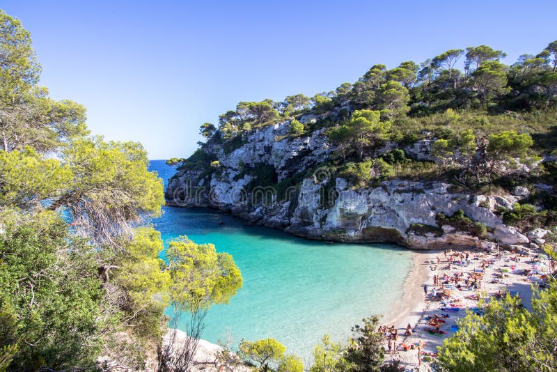 Macarelleta Beach, Menorca, Spain Stock Photo - Image of foam, minorca ...