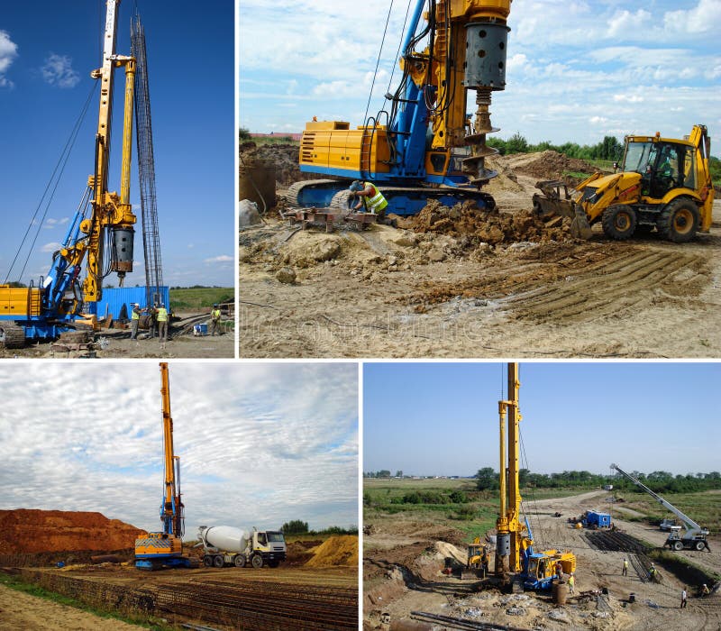 Machinery Drilling on Construction Site Stock Photo - Image of ...
