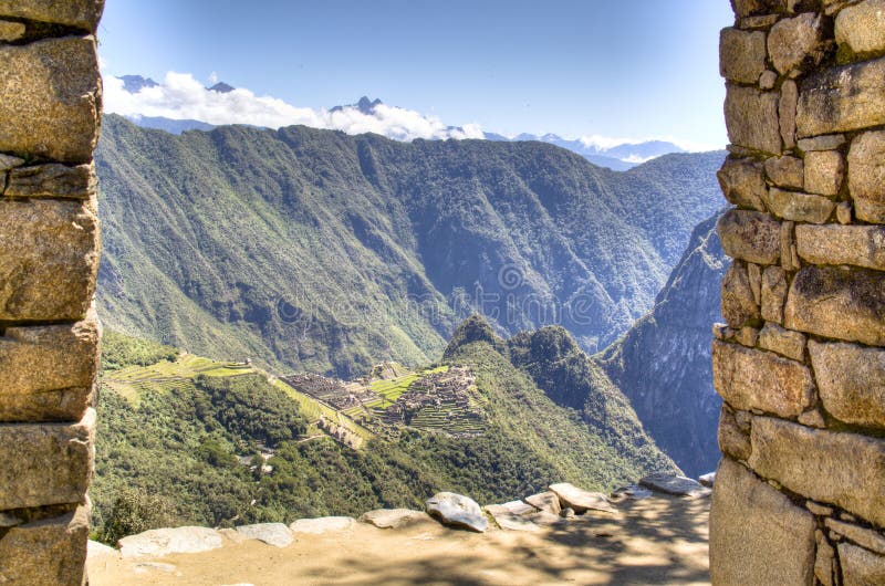 View on Machu Picchu from the Sun Gate Stock Photo - Image of mountain ...