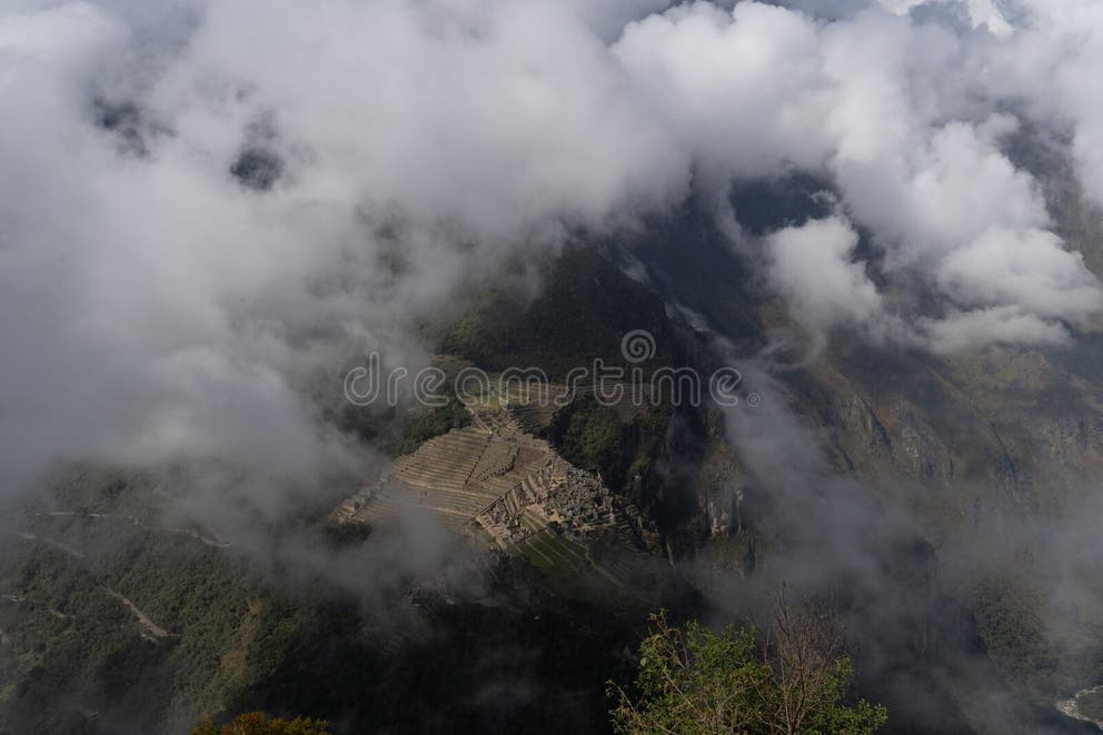 View of Machu Picchu from the Top of Wayna Picchu. Stock Photo - Image ...