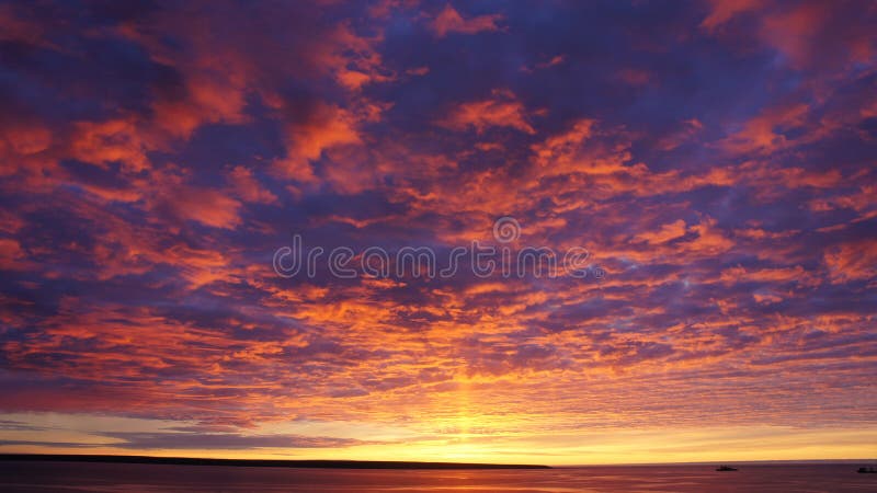Magic Red Sunset Over the Ocean Stock Photo - Image of landscape ...