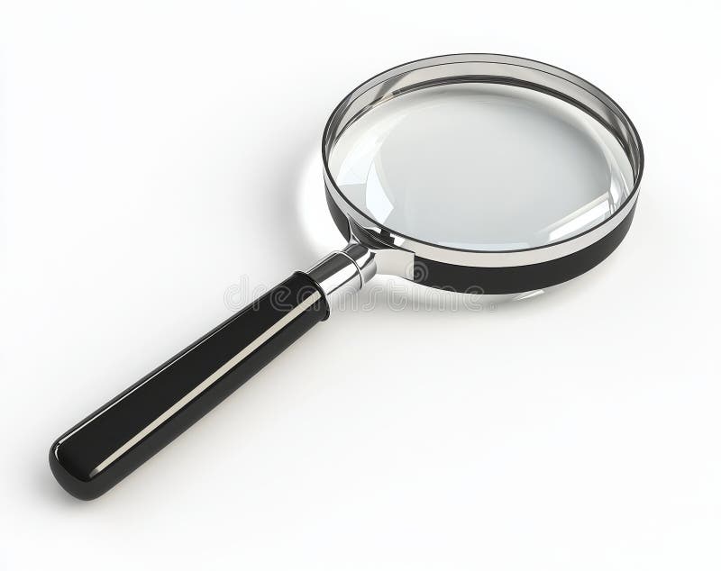 View of a Magnifying Glass on a White Background, Isolated on a White ...
