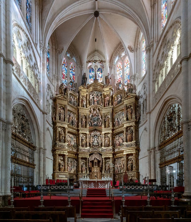 View of the Main Altar of the Main Altar of the Burgos Cathedral ...