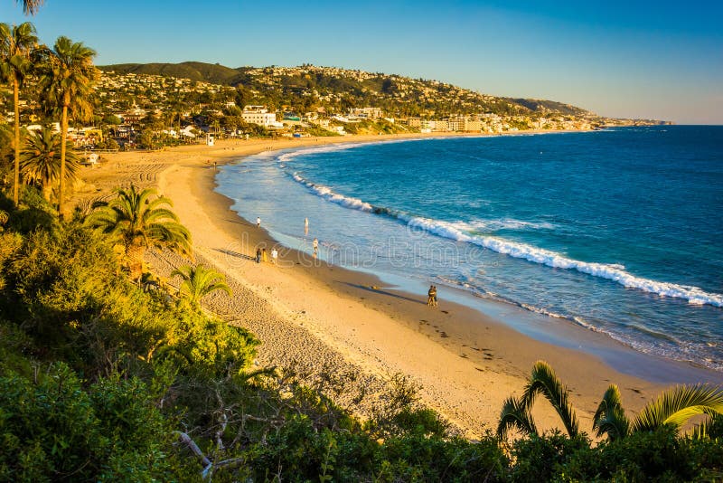 View of the Main Beach Park from Cliffs at Heisler Park Stock Image ...