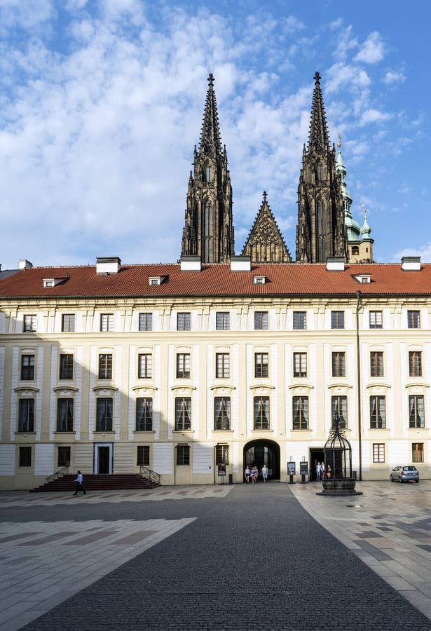 View of the Main Courtyard of the Prague Palace in the Old Town ...