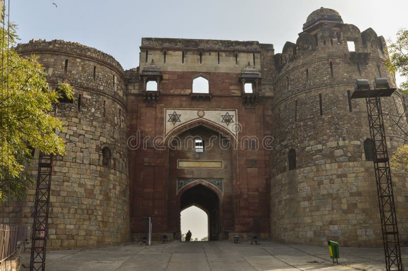 A View of Main Gate of Old Fort from Outside Stock Image - Image of ...