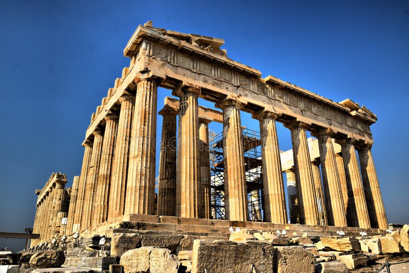 View of the Main Monuments of Athens (Greece). Acropolis. the Parthenon ...